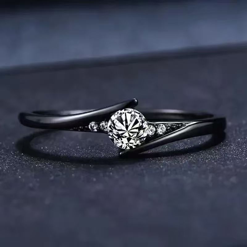 Female Minimalist Retro Creative Diamond Studded Ring – Heart To Soul ...
